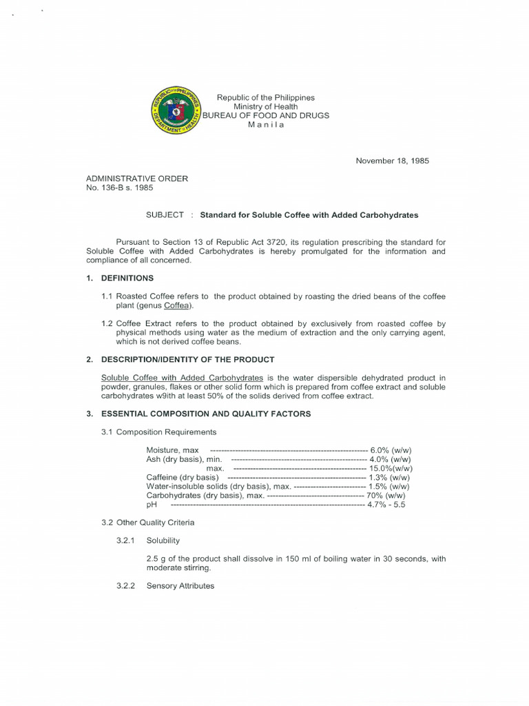 Administraive Order No. 136 B S. 1985 | PDF