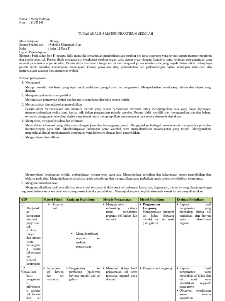 Format Tugas Analisis Materi Praktikum | PDF