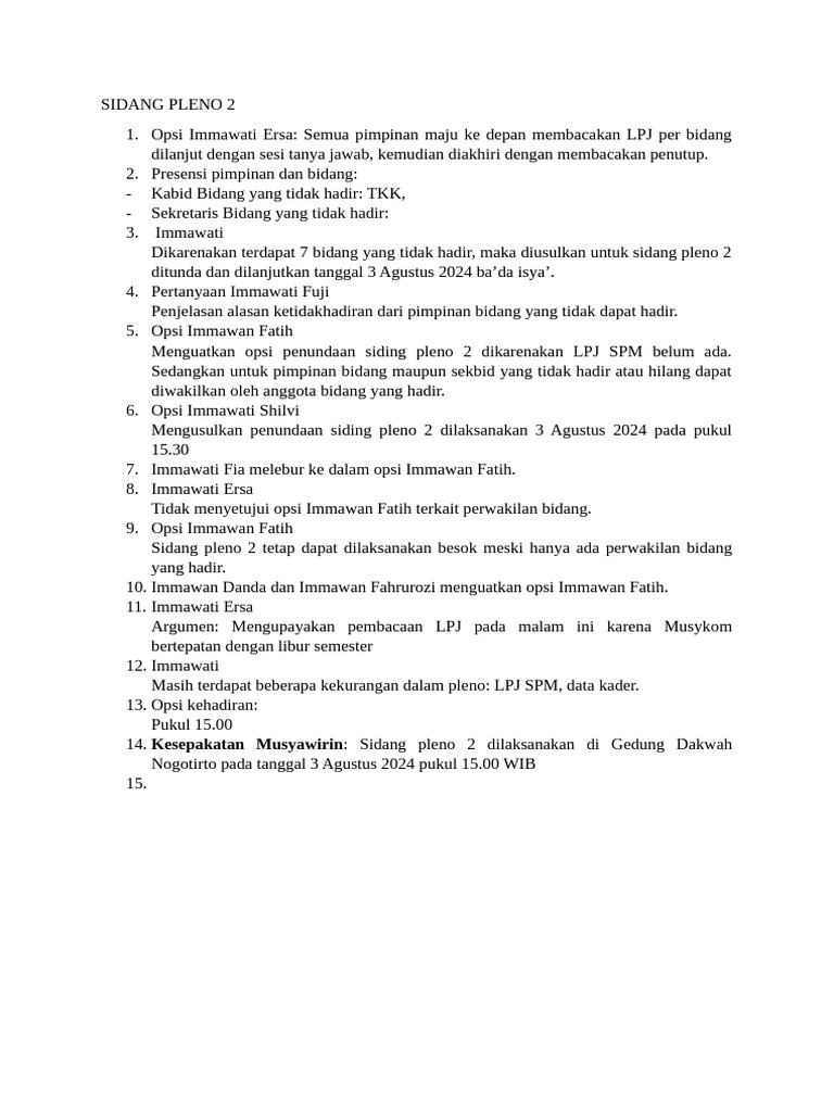 SIDANG PLENO 2 | PDF