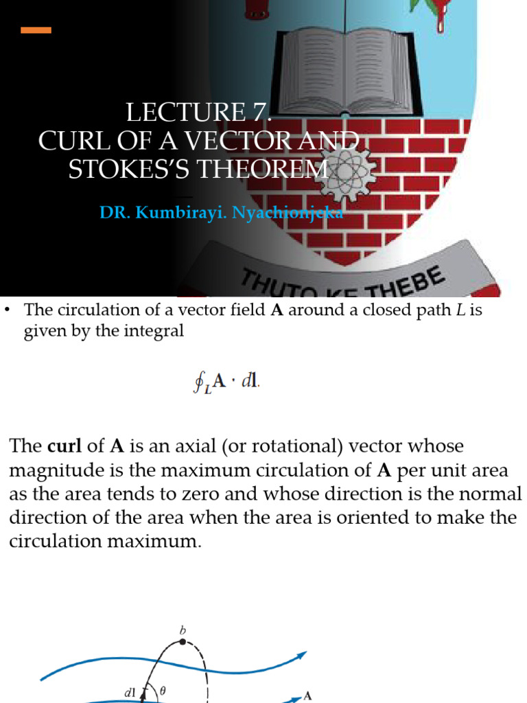 CURL OF A VECTOR and Stoke's Theorem | PDF