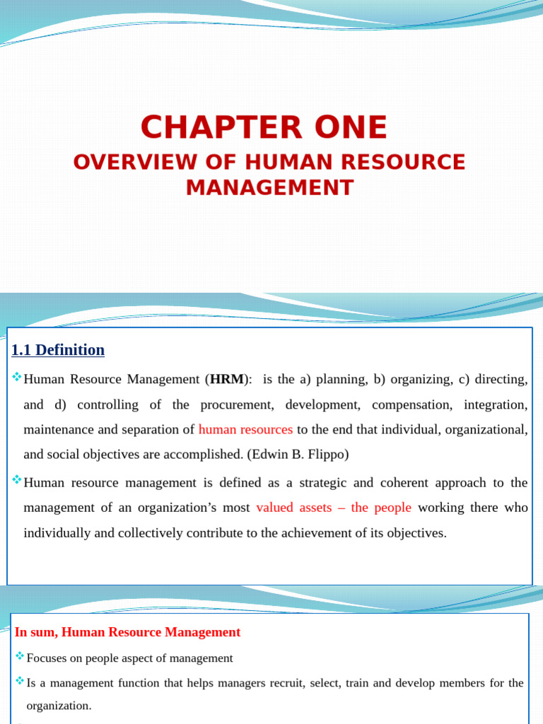CHAP-1 HRM | PDF | Human Resource Management | Employment