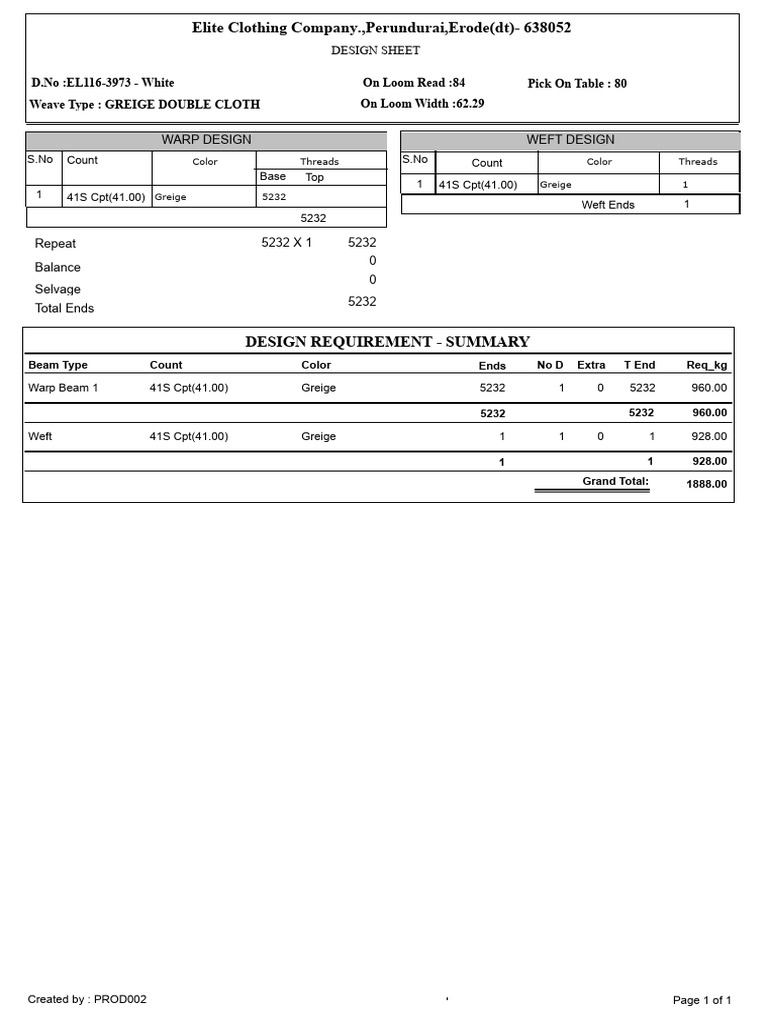 3973 Design Sheet | PDF