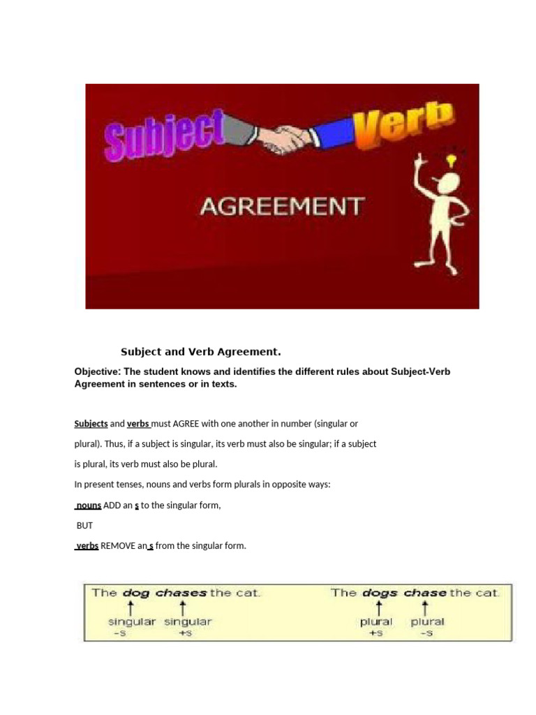 Subject-Verb Agreement Rules Explained | PDF | Plural | Language Arts ...