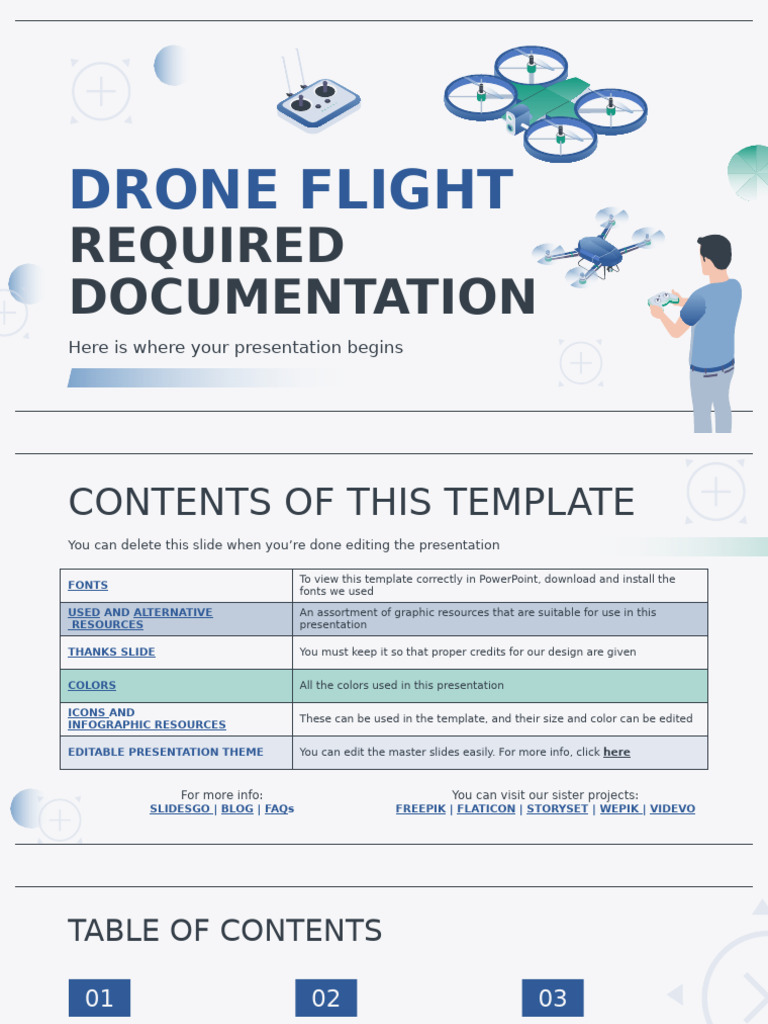 Drone Flight Required Documentation by Slidesgo | PDF