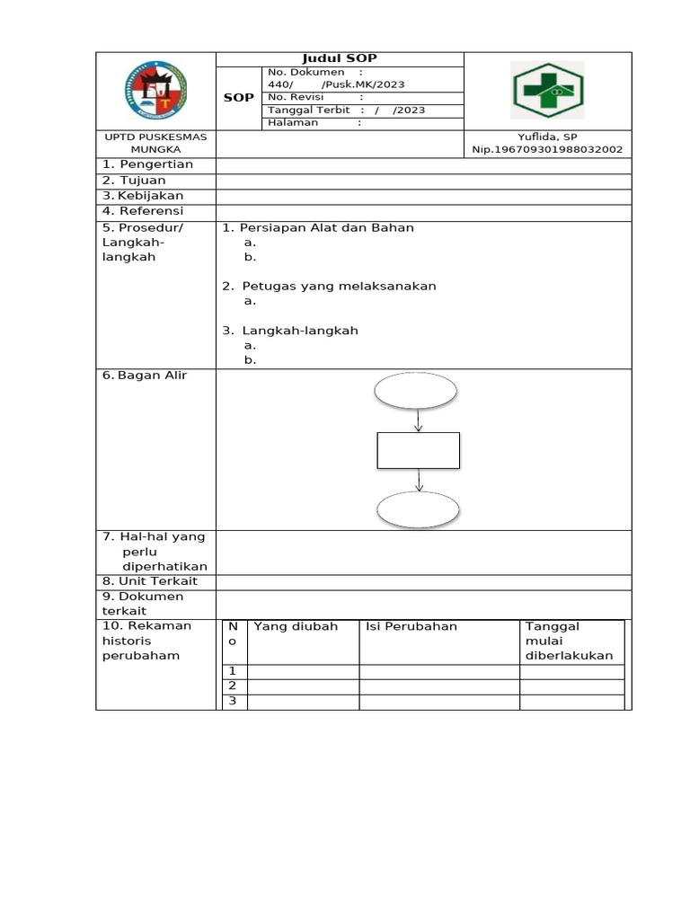 FORMAT SOP Revisi | PDF