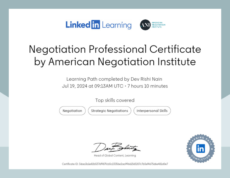 CertificateOfCompletion_Negotiation Professional Certificate by American Negotiation Institute ...