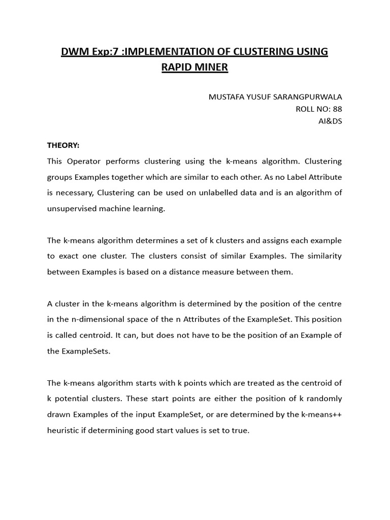 DWM Exp7 MUSTAFA 88 AI&DS | PDF