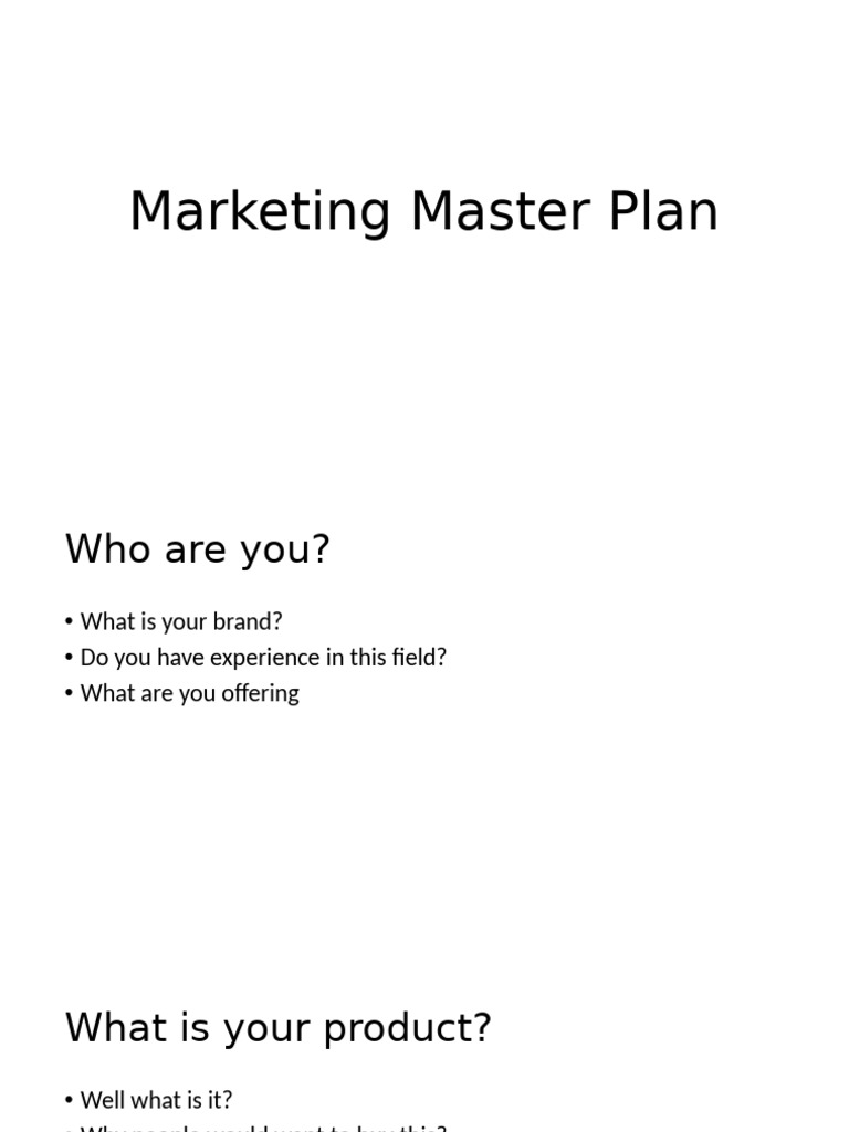 Marketing Master Plan (2) | PDF