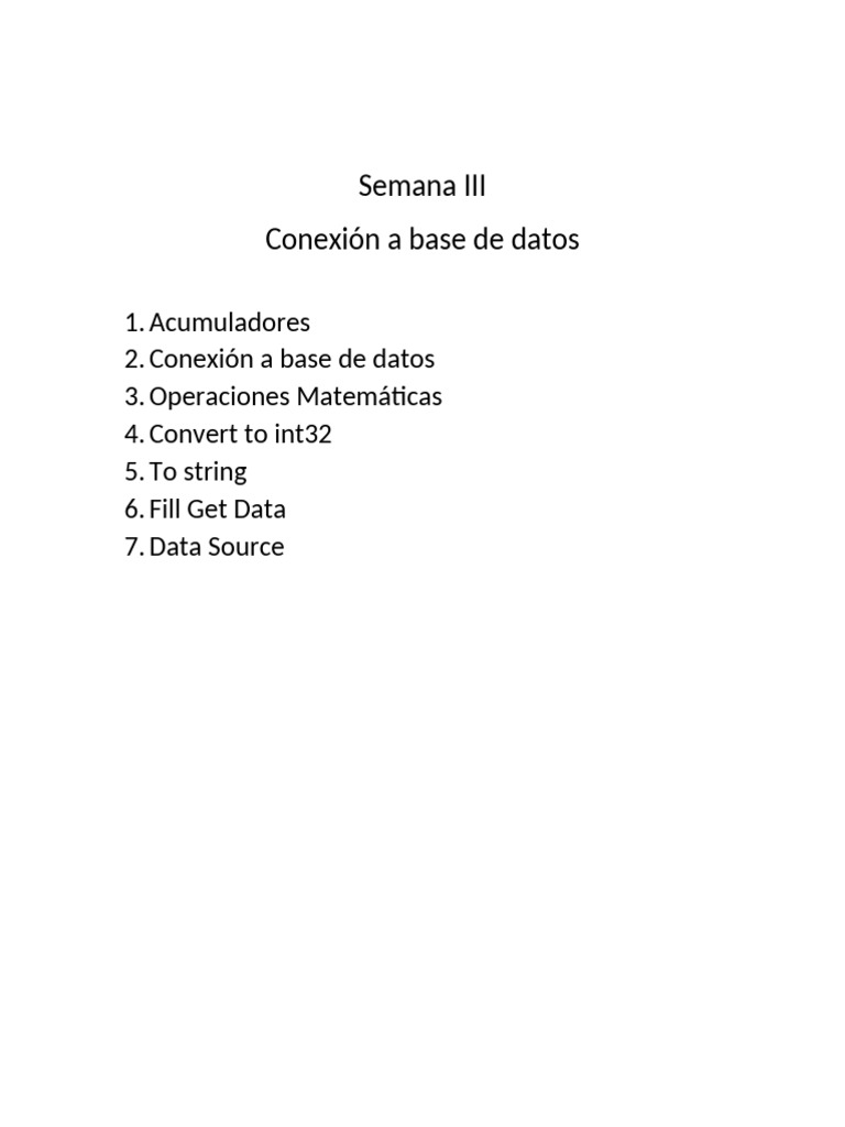 Semana III Conexión A Base de Datos | PDF