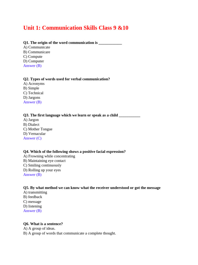 Communication Skills | PDF