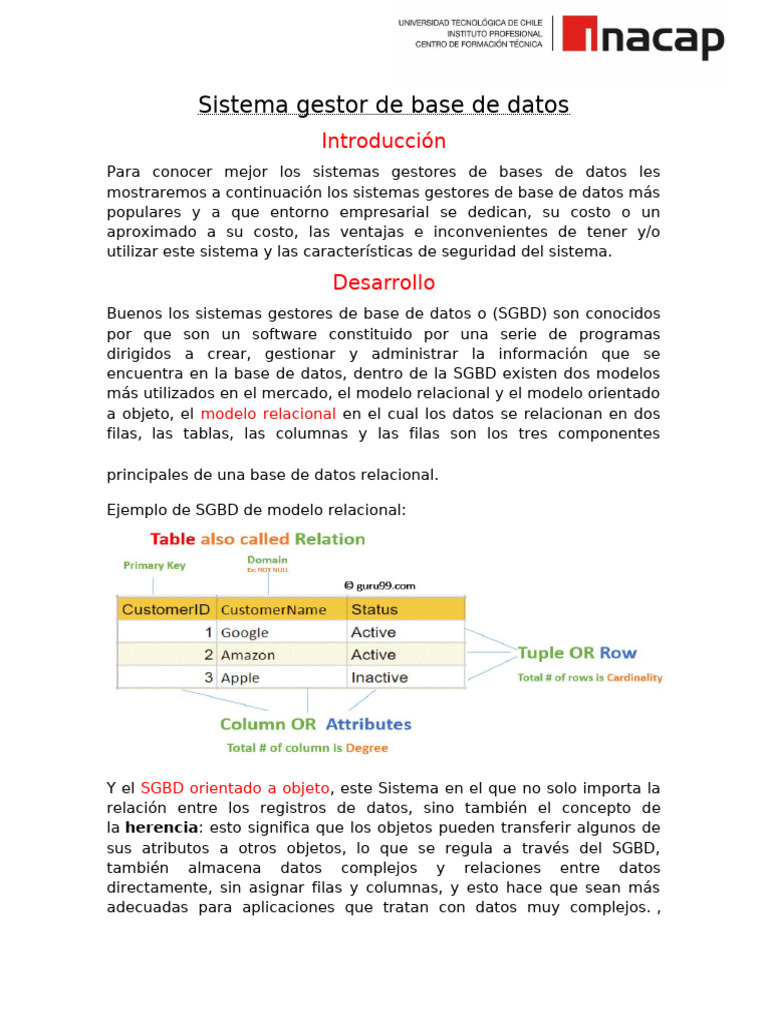 Evaluacion SGBD Ignacio Sanhueza | PDF