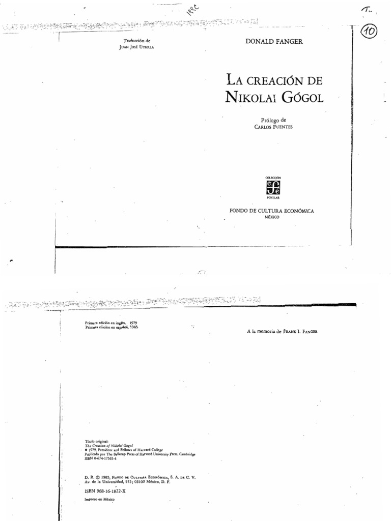 Fanger Donald - La Creacion de Nikolai Gogolxx | PDF