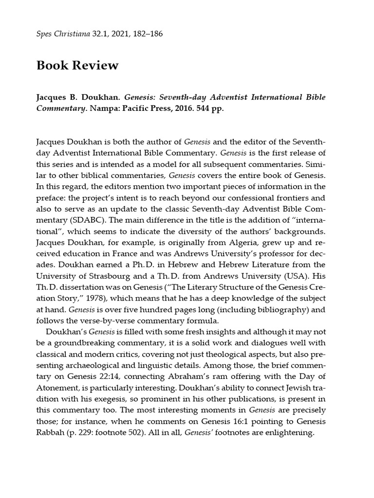 Genesis by Jacques Doukhan | PDF