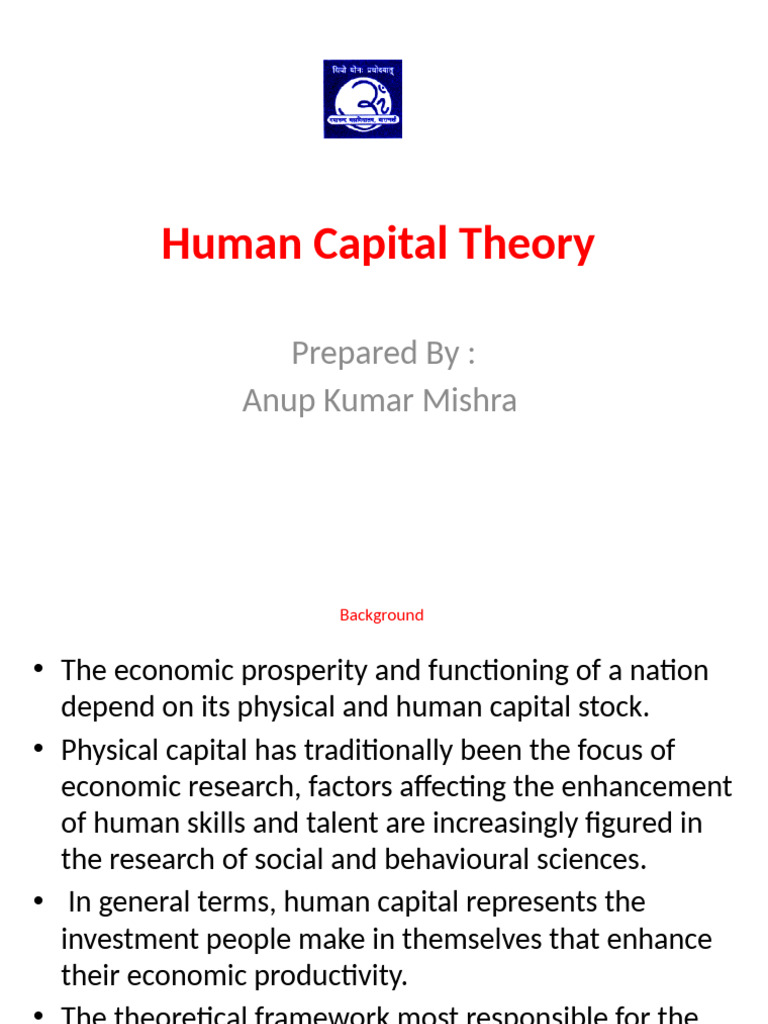 5-Human Capital Theory | PDF