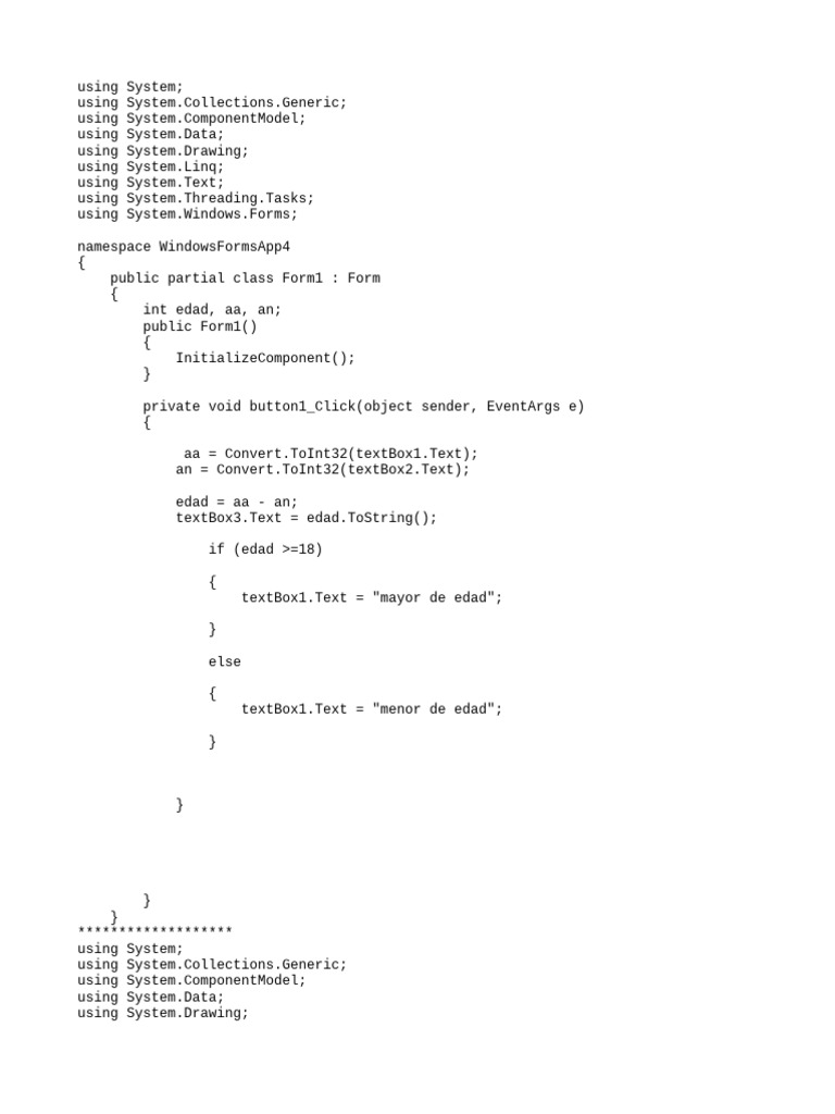 Operadores Logicos | PDF | C Sharp (lenguaje de programación) | Tipo de ...