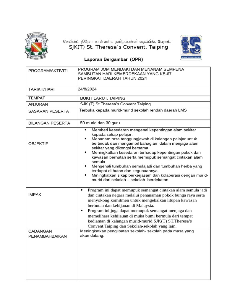 Opr Program Menanam Dan Mendaki Gunung | PDF
