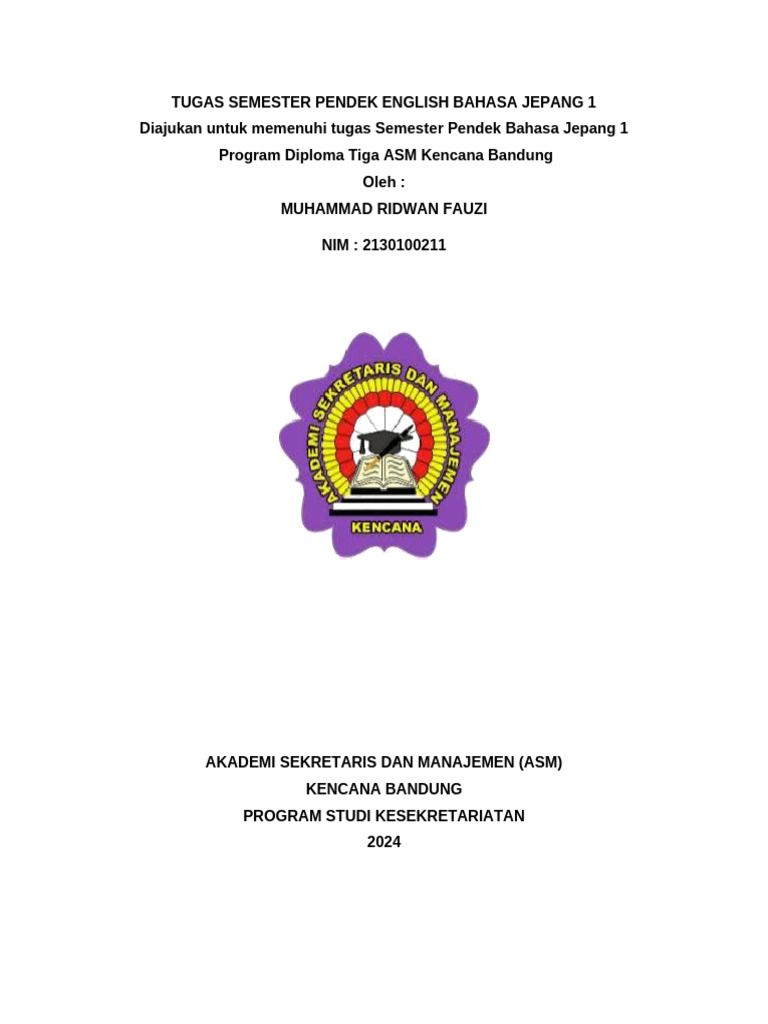 SP Ridwan Bahasa Jepang 1 | PDF