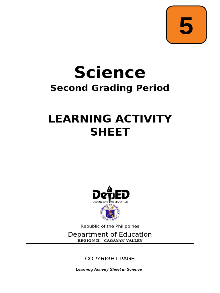 Grade 5 Q2 Science LAS | PDF