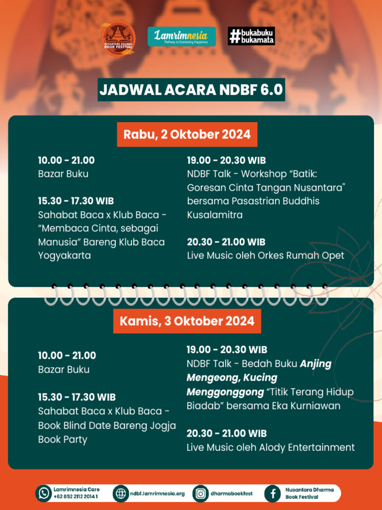 Jadwal Acara NDBF 6.0 | PDF | Religion & Spirituality