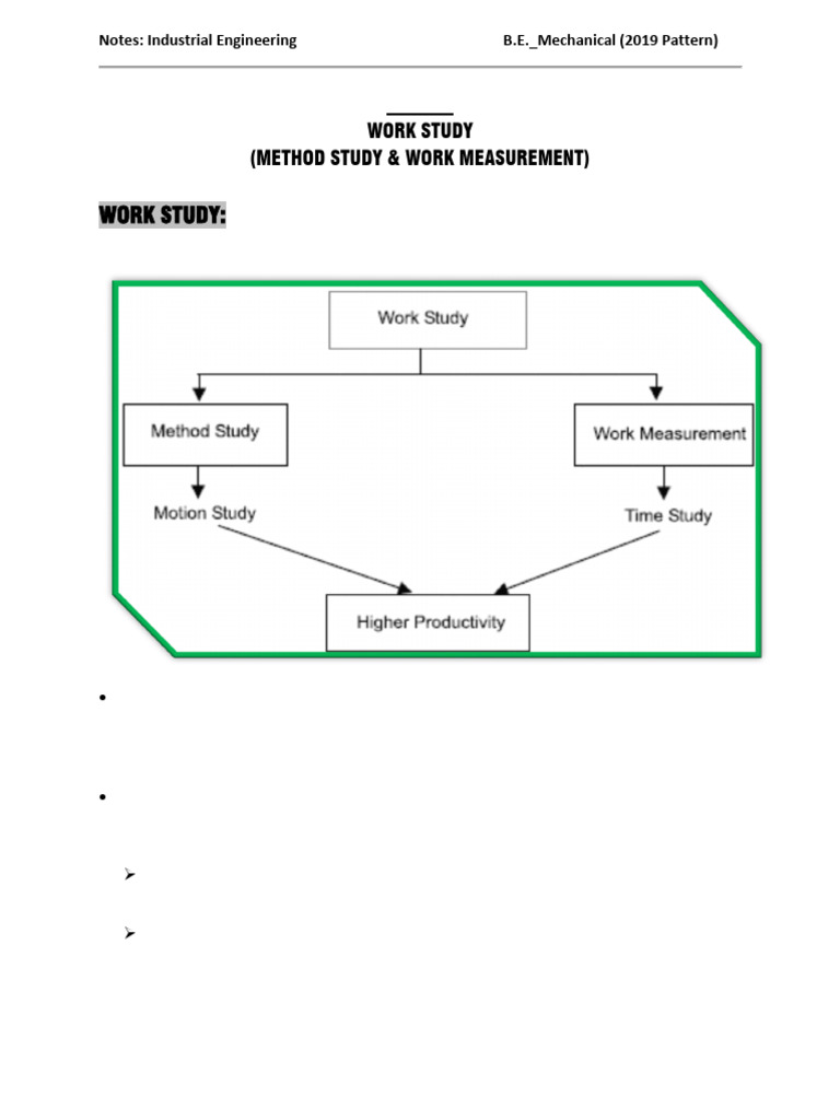 Notes Industrial Engineering Unit 02 Part 1 | PDF