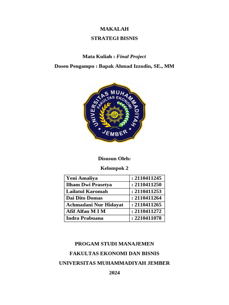 KELOMPOK 2_FINAL PROJECT | PDF