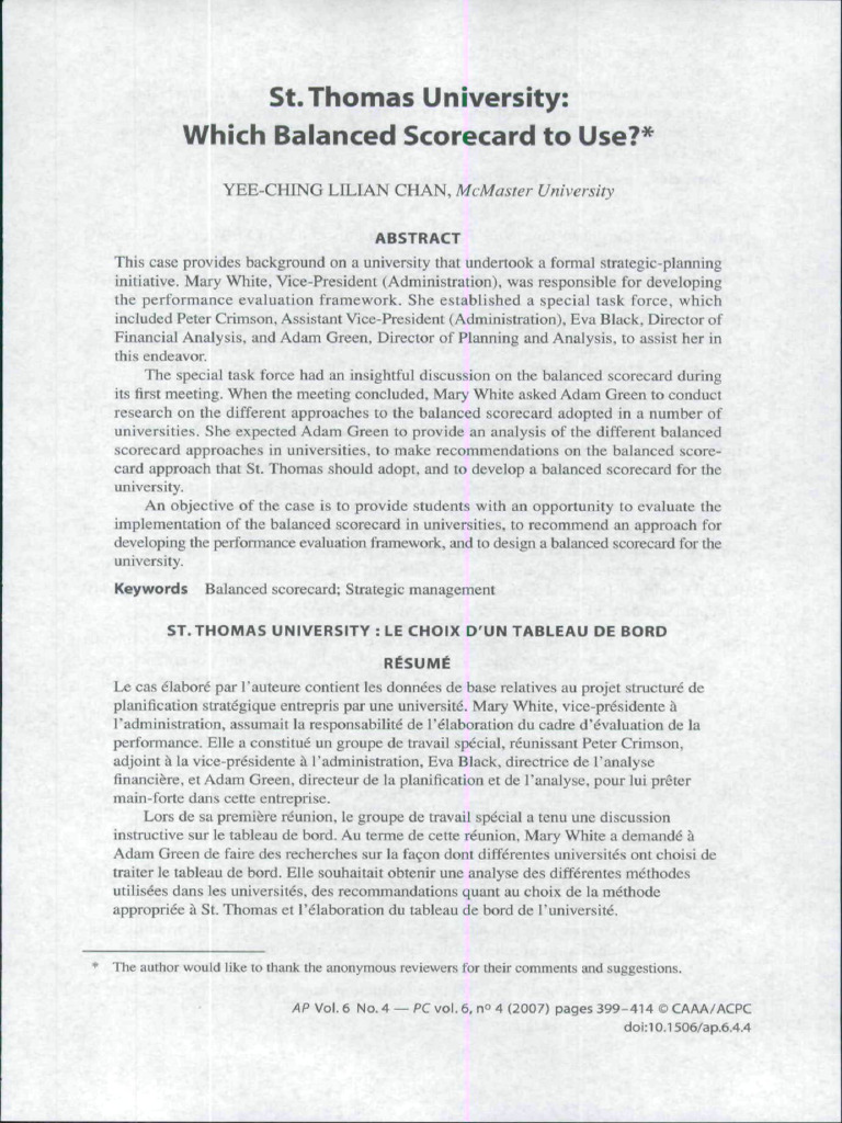 St. Thomas University - Which BSC To Use Ap 2008 | PDF
