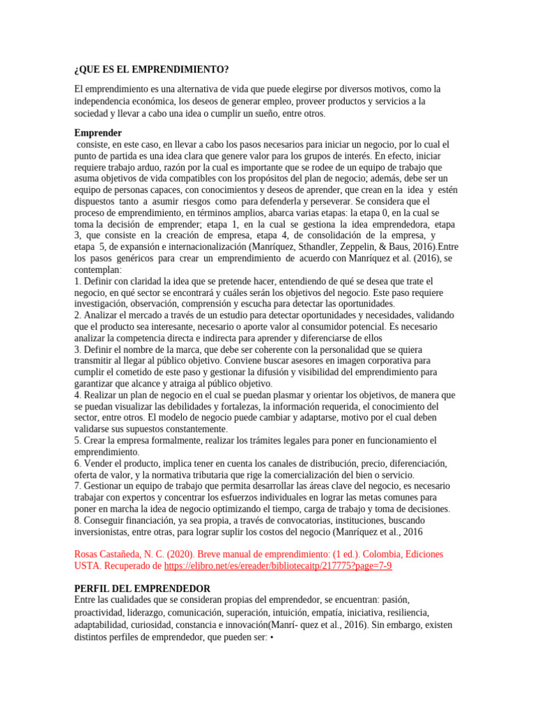 Que Es El Emprendimiento | PDF