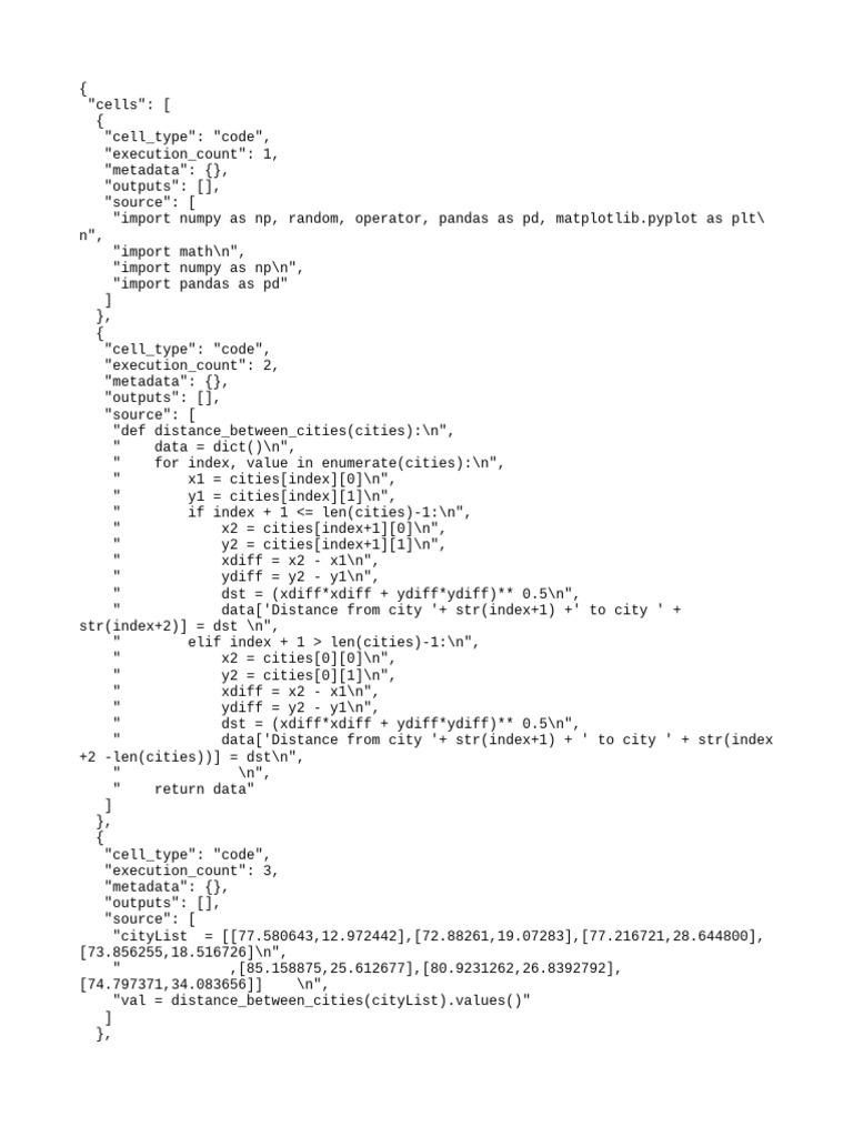 Travelling SalesMan Problem - Ipynb | PDF