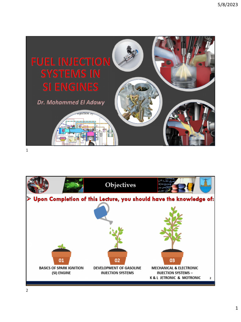 Lecture 2- Fuel Injection Systems in Si Engines - Part (1 of 2) | PDF