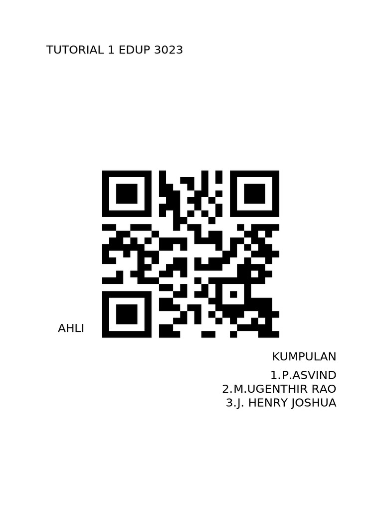 Tutorial 1 Edup 3023 | PDF