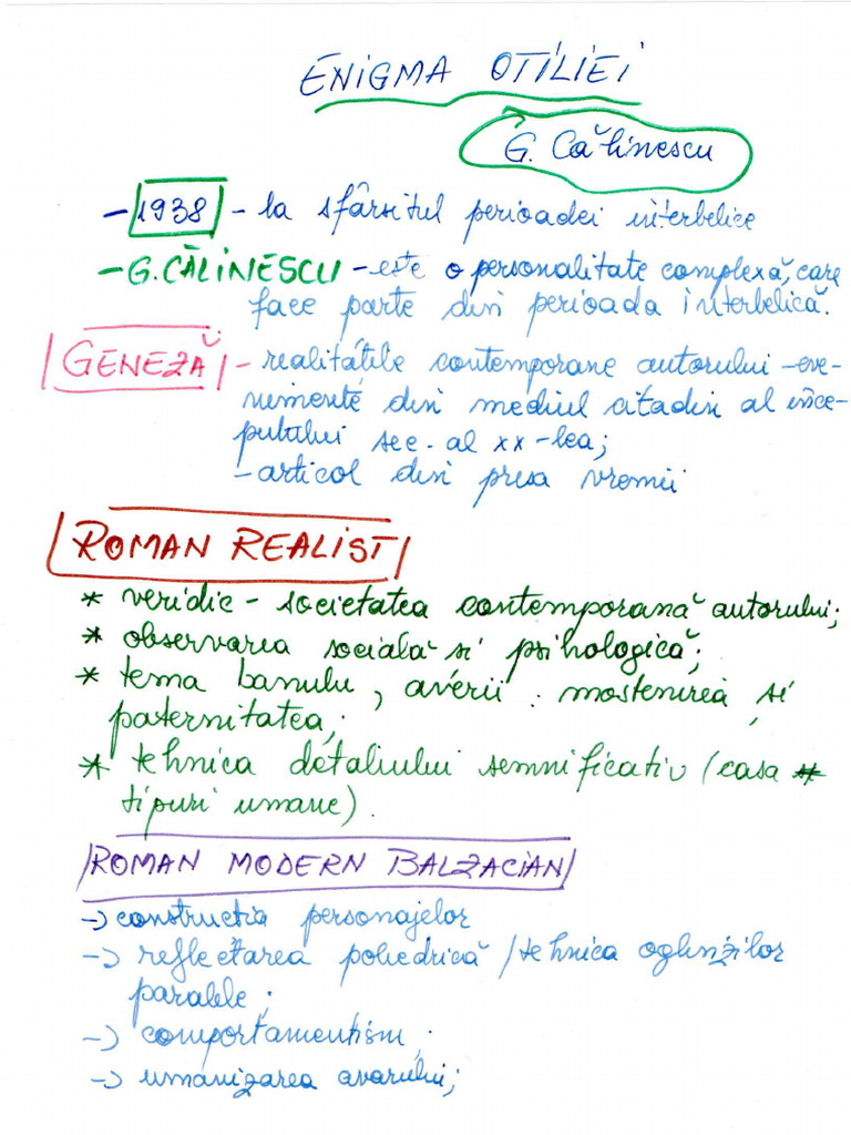 enigma Otiliei-schema | PDF