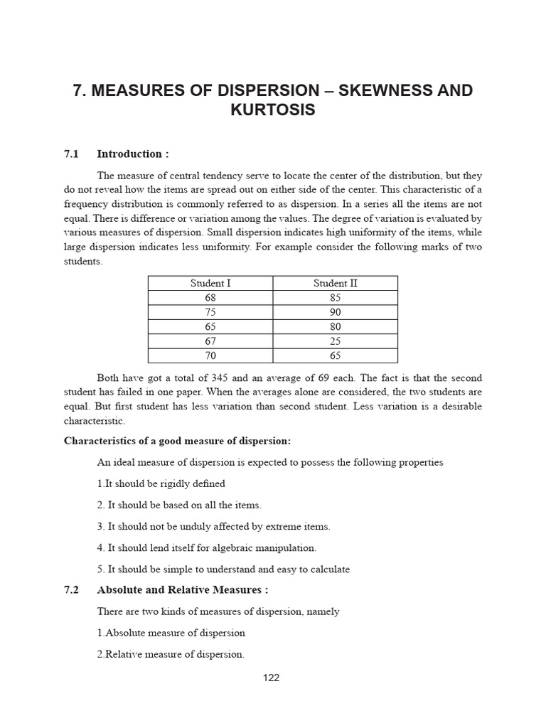 Measures of Dispersion | PDF