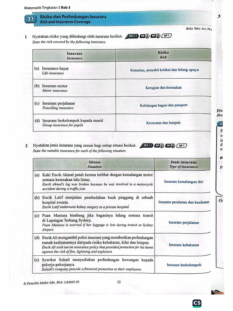 Modul t5 Bab 3 Insurans | PDF