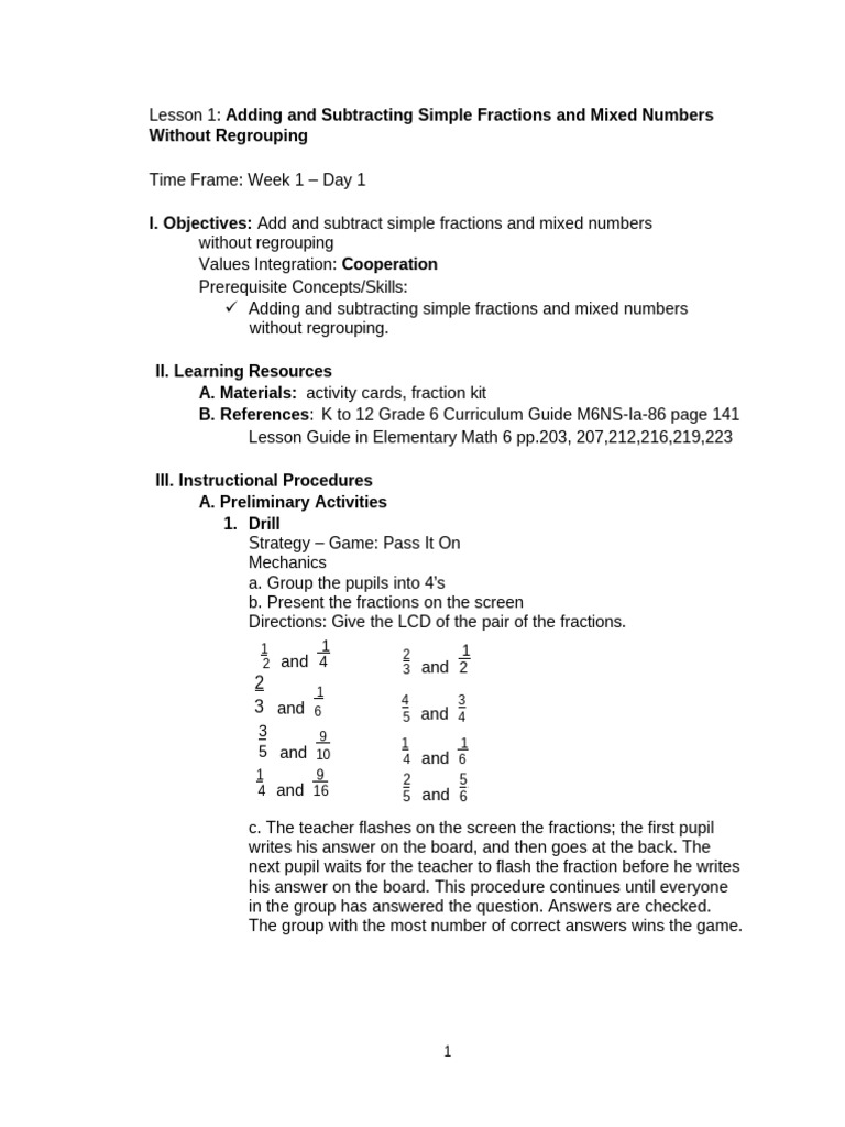 Math 6 DLP q1 | PDF