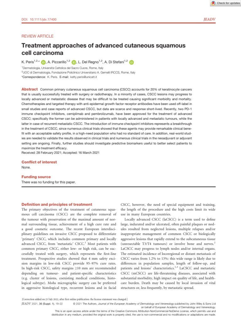 Acad Dermatol Venereol - 2021 - Peris - Treatment Approaches of ...