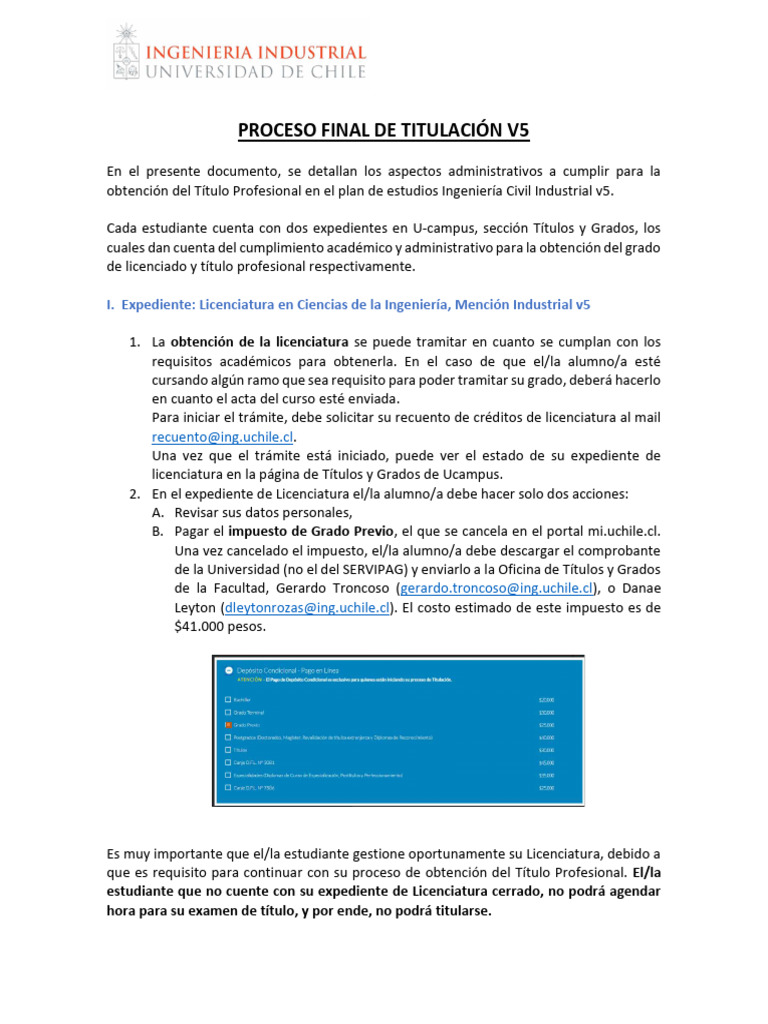Instructivo Proceso Final de Titulaci N | PDF