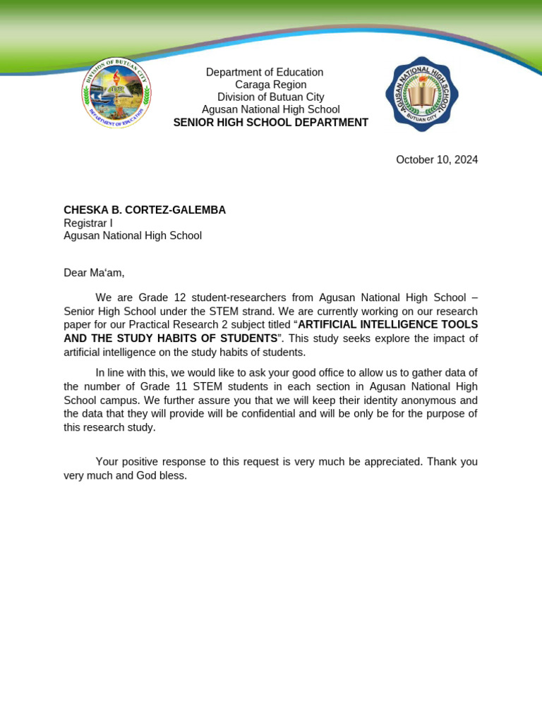 Request Letter | PDF
