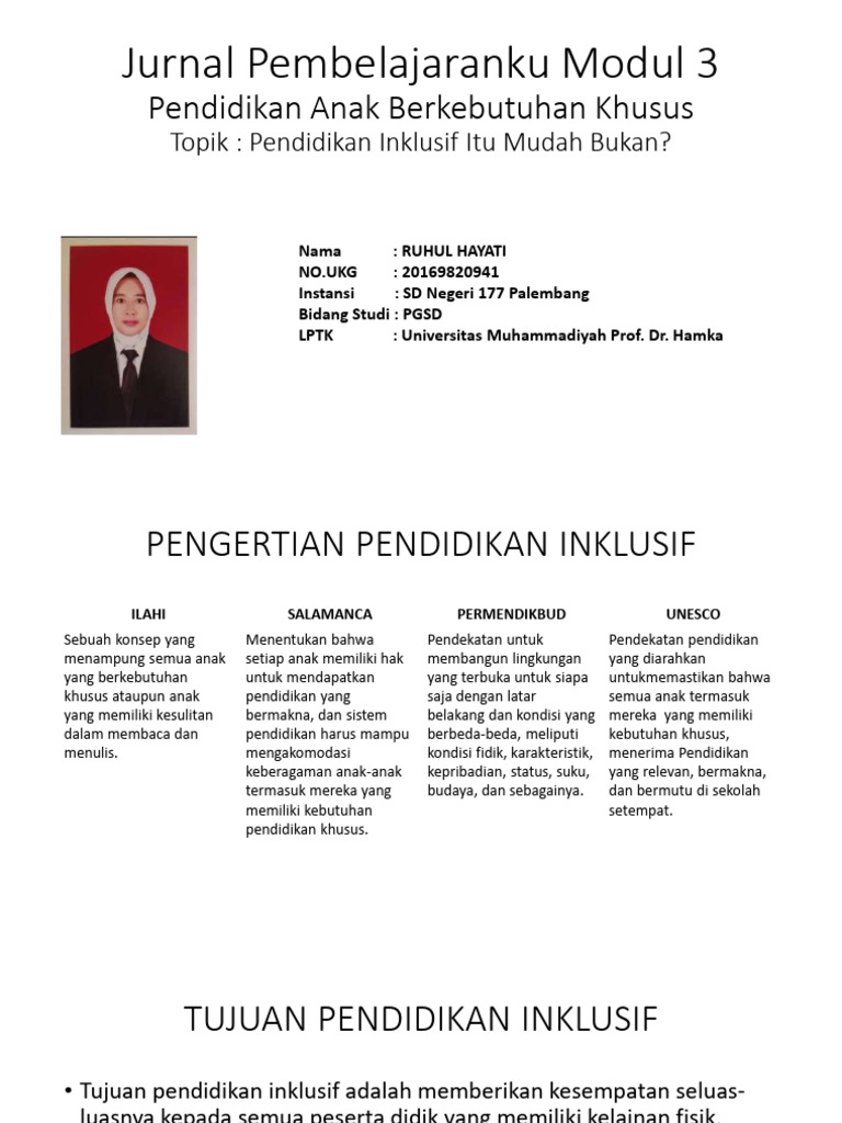 Jurnal Pembelajaranku Modul 3 Pendidikan Inklusif | PDF