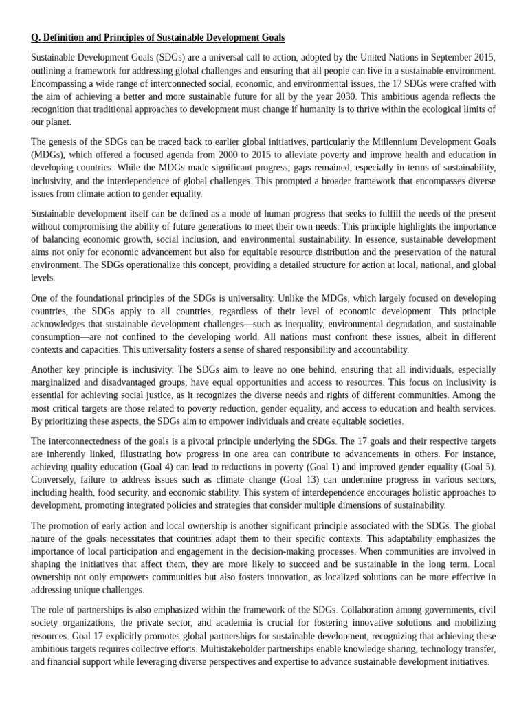 Paper IV - Sustainable Development Goals | PDF | Sustainability ...
