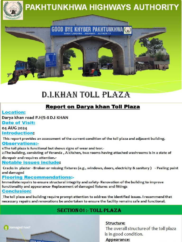 Report On Toll Plaza Darya Khan .D.I.K | PDF