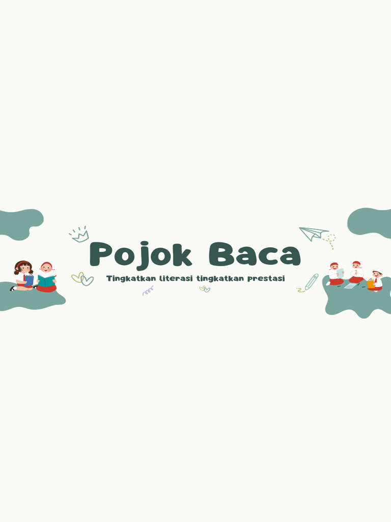 Pojok Baca Hiasan Perpustakaan Kelas Banner Spanduk Hijau Pastel ...