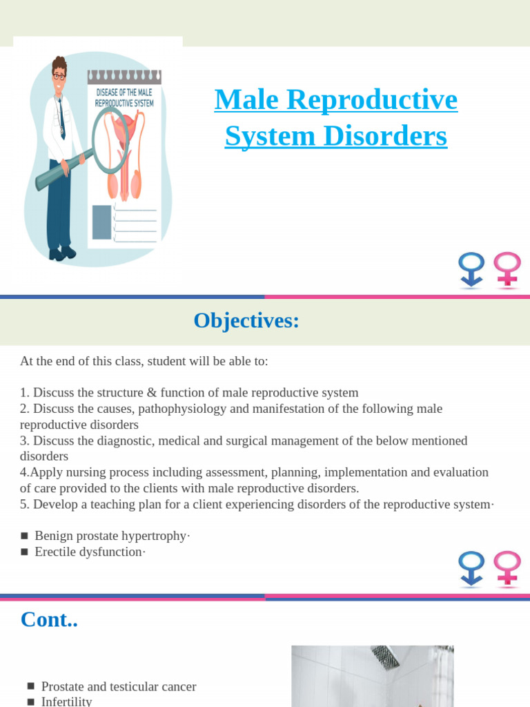Male Reproductive System Disorders | PDF