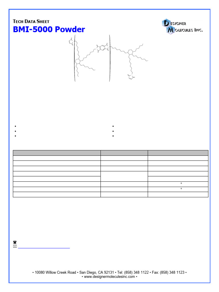 BMI-5000 P (R1171-P) - Imide Extended BMI | PDF