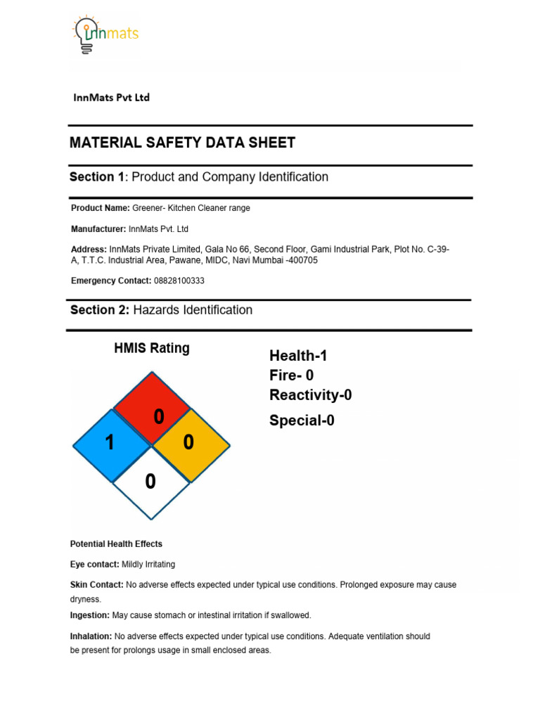 MSDS Greener | PDF