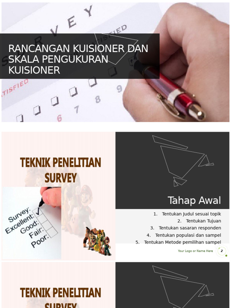 Pertemuan Ke 2 Rancangan Kuisioner Dan Skala Pengukuran Kuisioner | PDF