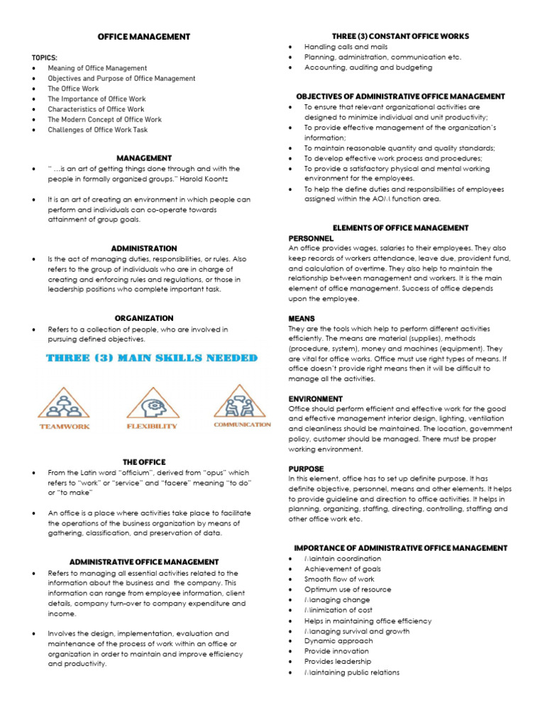 OAM Office Management | PDF