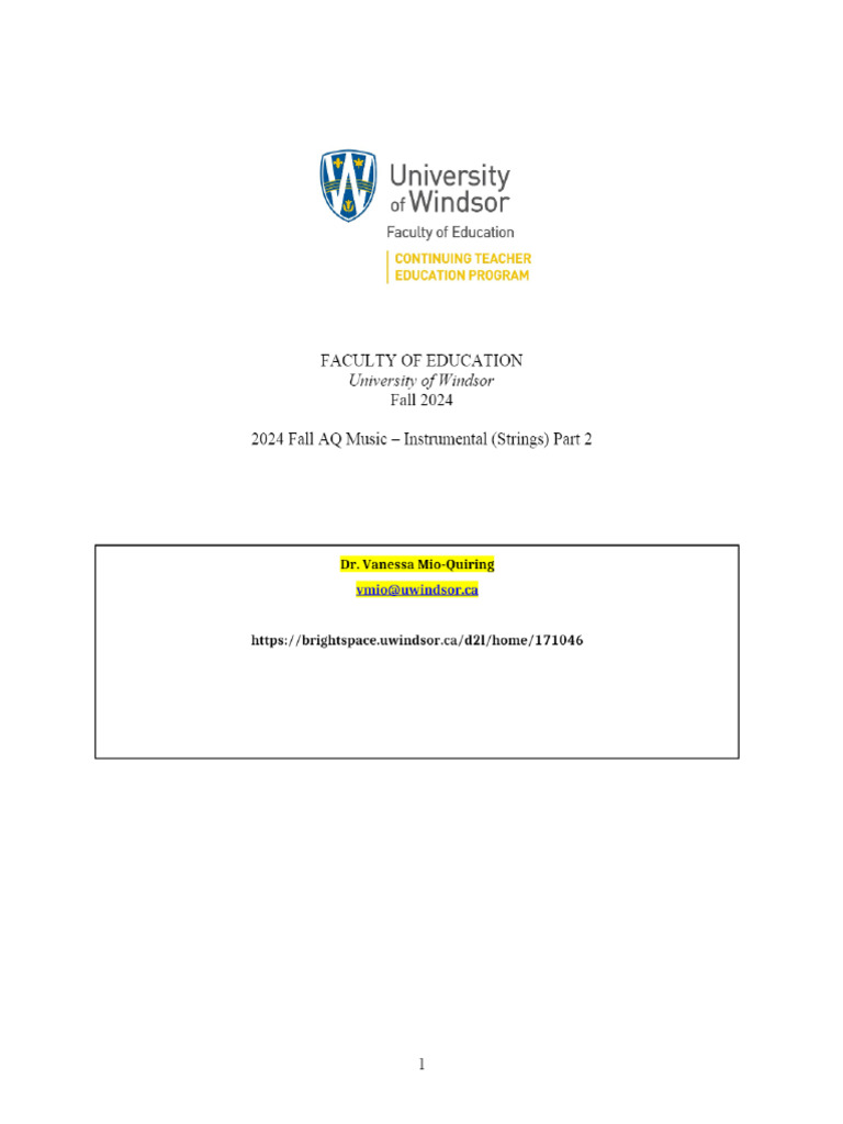 Syllabus - Strings AQ Part 2 - Fall 2024 - AQ Music - Instrumental (Strings) Part 2 (Fall 2024 ...