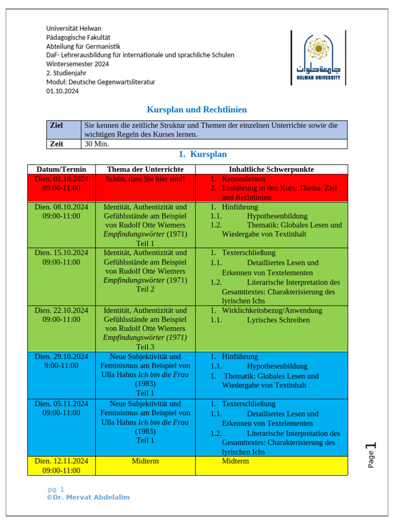 Plan Und Rechtlinien Des Moduls | PDF