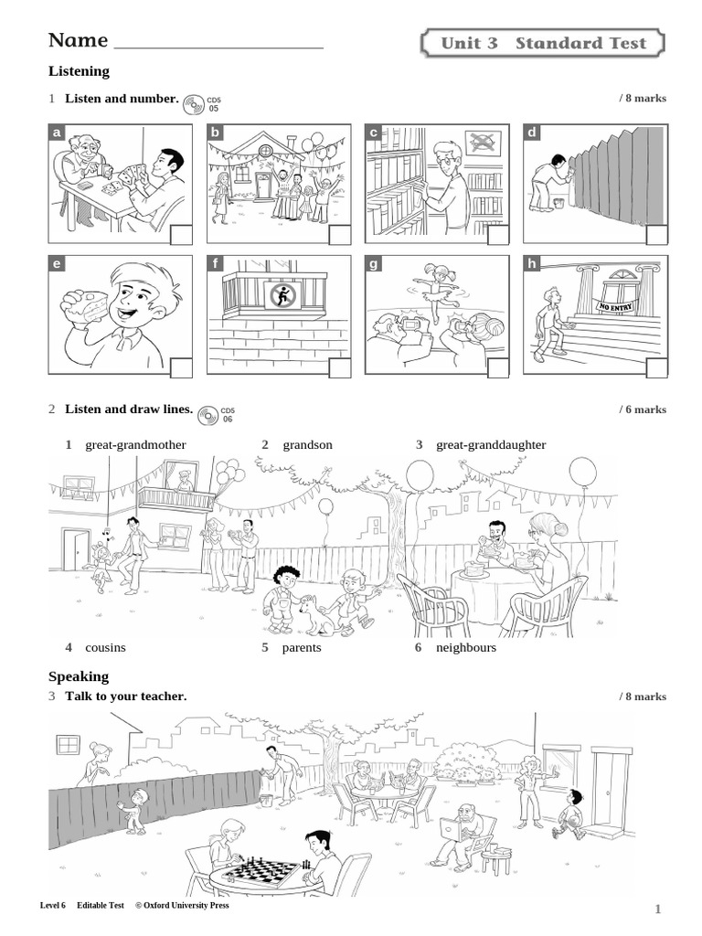 Editable Test Unit 3. Standard Level | PDF