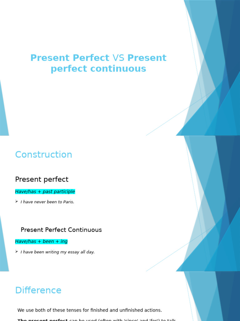 Present Perfect Continuous Vs Simple | PDF